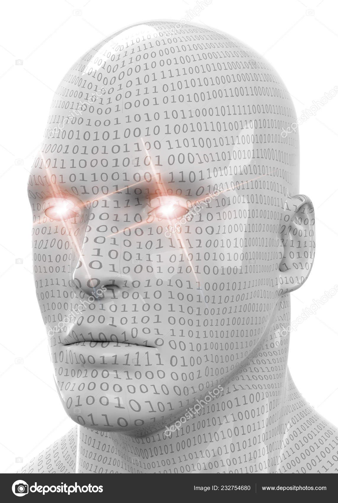 Artificial Intelligence Isolated White Background Stock Photo by ...