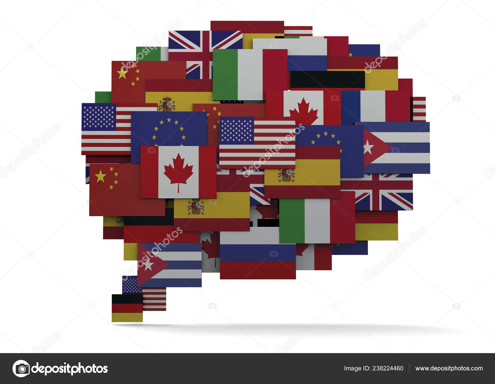 Globalization Concept Different Flags Illustration Stock Illustration ...