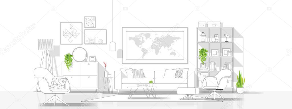 Living room map Vector Art Stock Images | Depositphotos