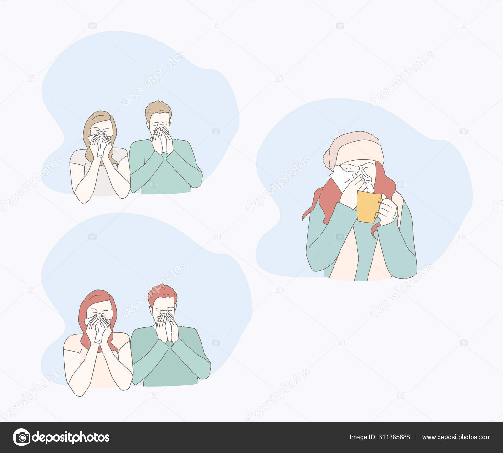 Symptoms of a cold patient. sick person — Stock Vector © ladykristy ...