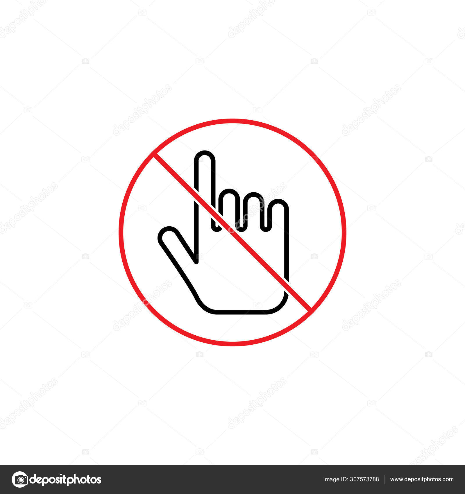 No touch sign on white background Stock Vector Image by ©telman.bagirov ...