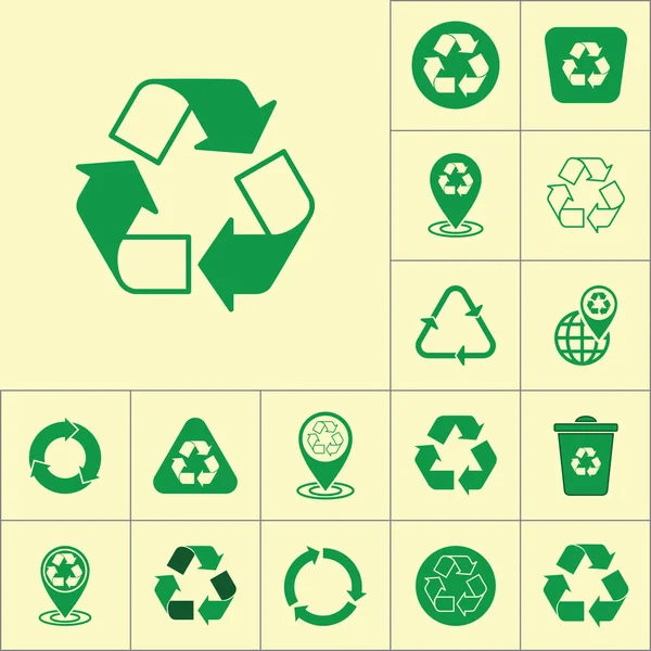 Recycle icon on yellow background, recycling set Stock Vector Image by ...