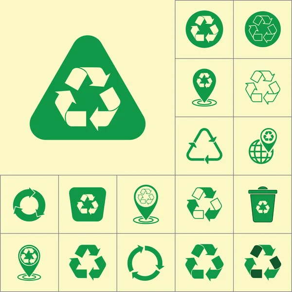 Recycle icon on yellow background, recycling set Stock Vector Image by ...