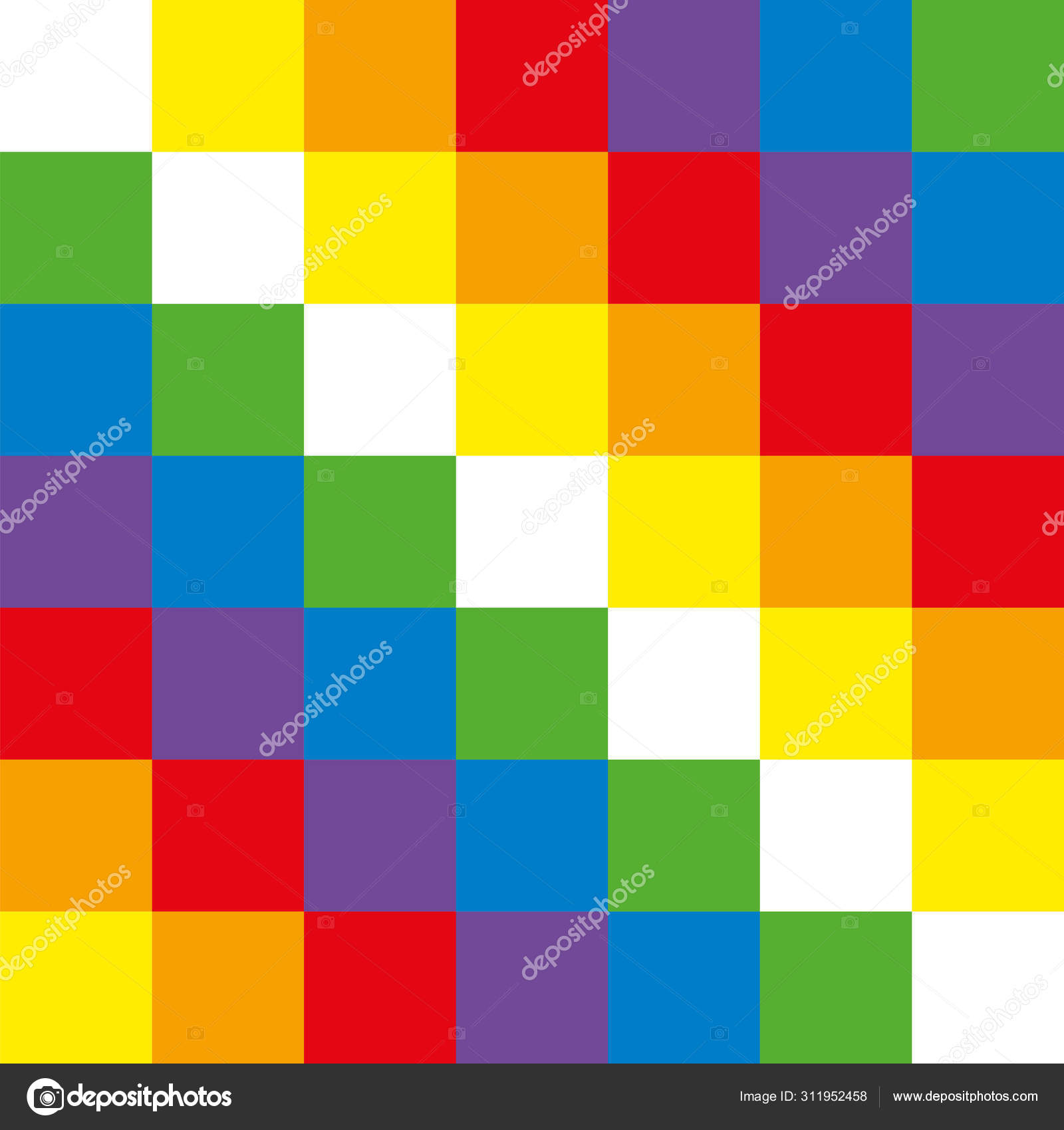 Wiphala Bandera Nación Andina Del Pueblo Aymara Símbolo Cuadrangular ...