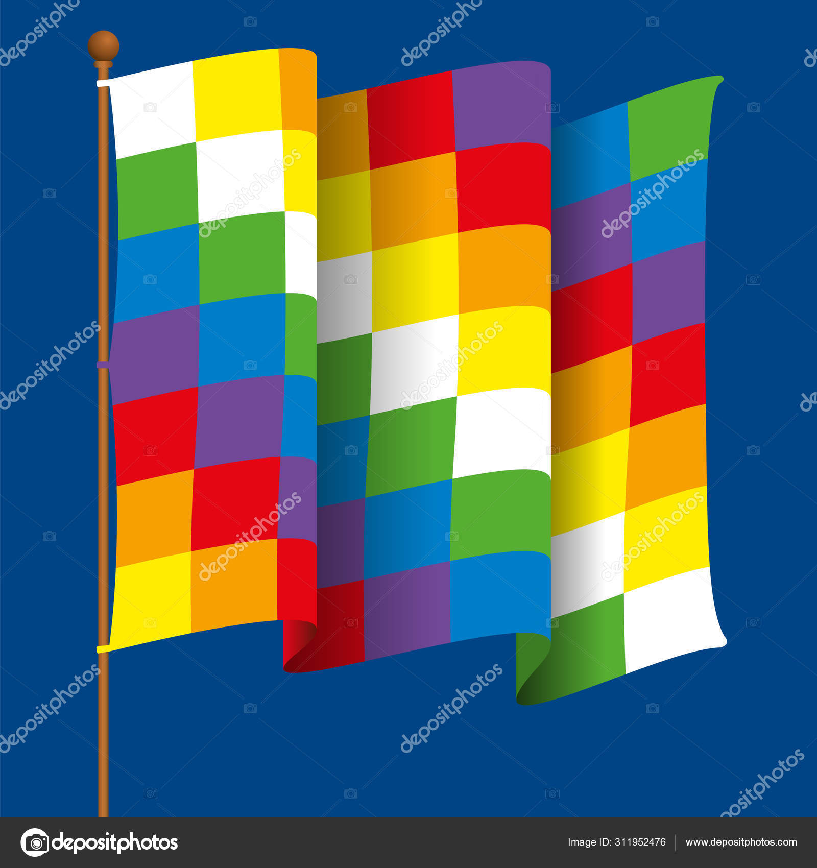 Wiphala Bandera Nación Andina Del Pueblo Aymara Símbolo Cuadrangular ...