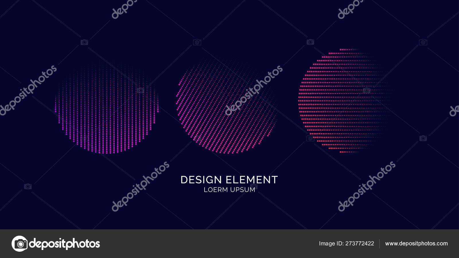Abstract elements with dynamic lines and particles. Vector illustration ...