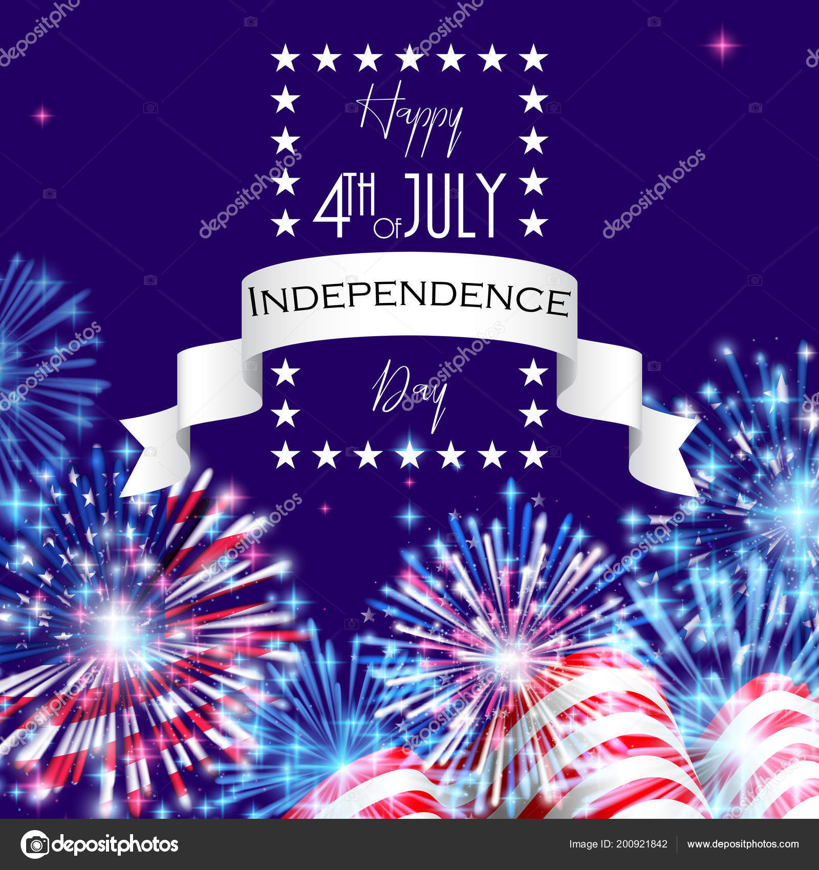 Fourth Of July Fireworks Banner