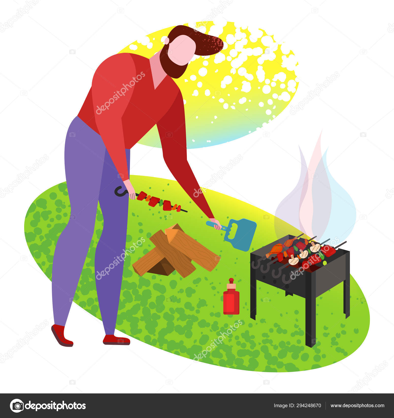 Cookout Grill Drawing