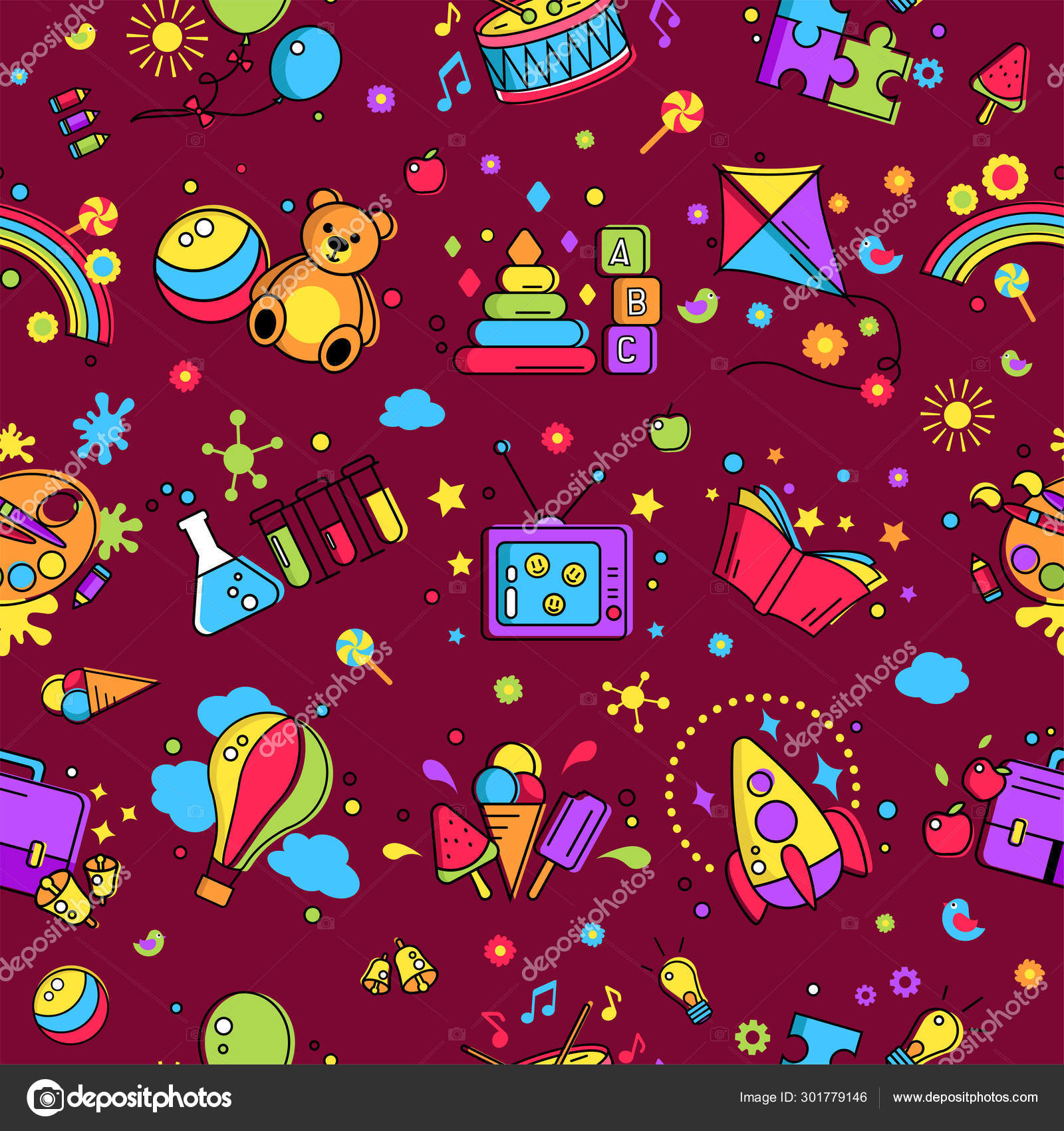 Kids activity pattern, background Stock Vector Image by ©fantrazy.gmail ...