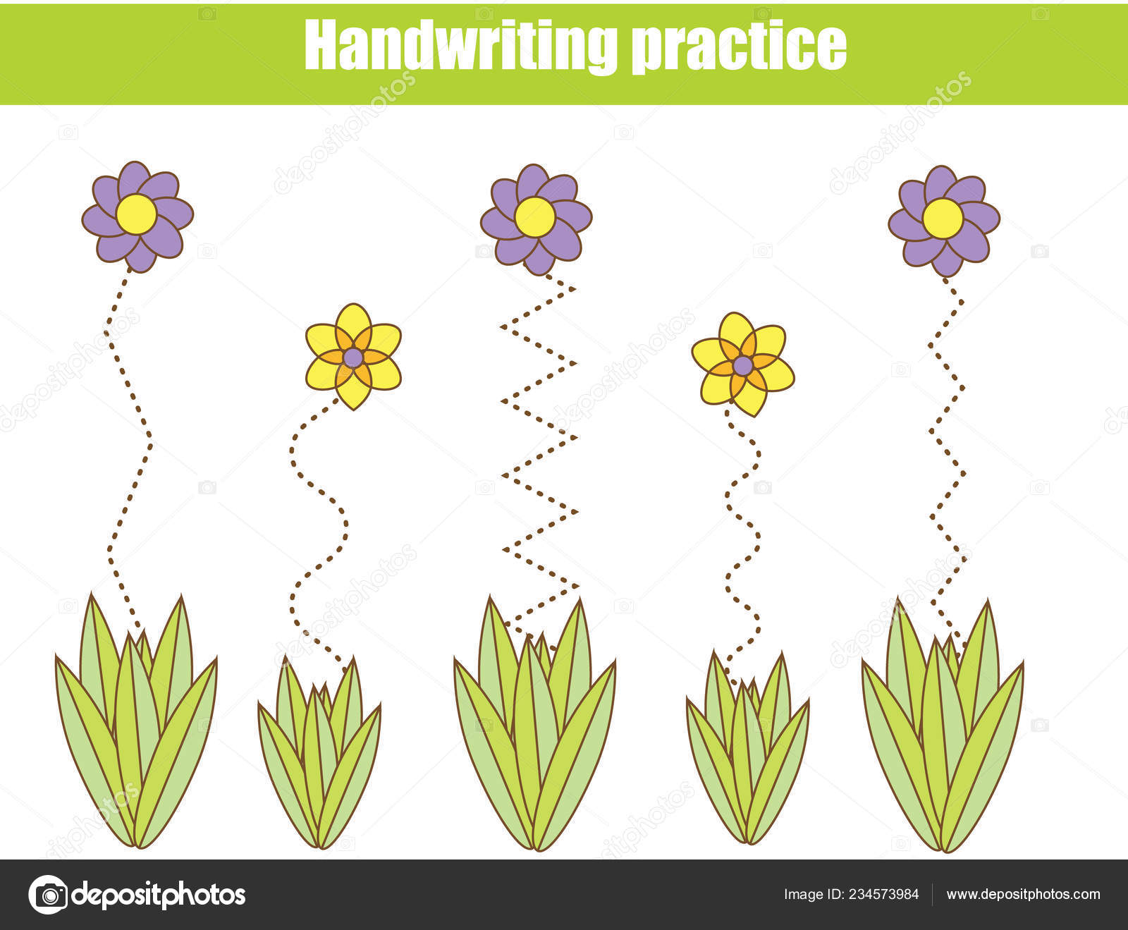 Handwriting Practice Sheet Educational Children Game Printable ...