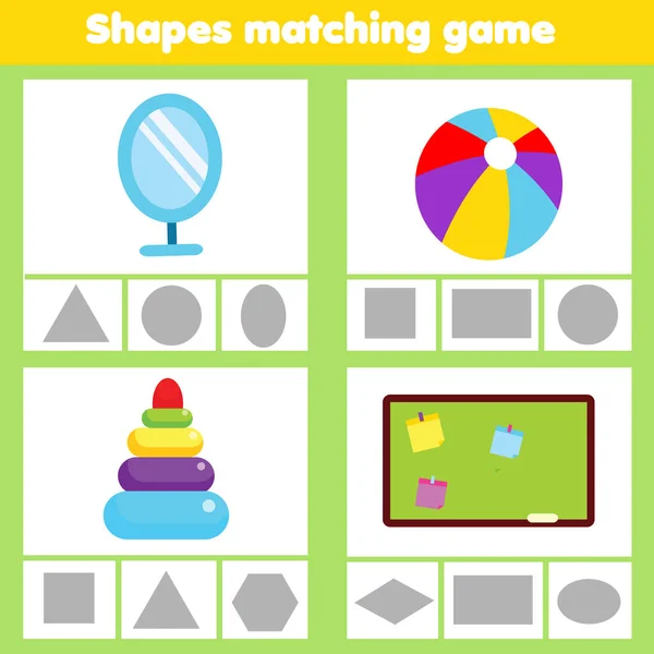 Matching children educational game. Match objects and shapes. Activity ...