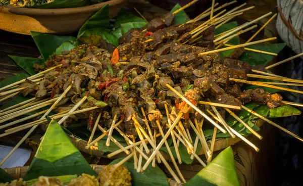 sate or satai traditional meet food asia from indonesia - Stock Image ...