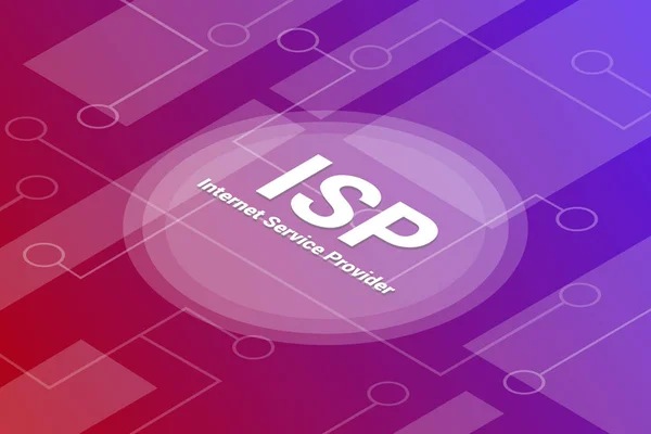 Isp internet service provider white text illustration with green constellation map as background ...