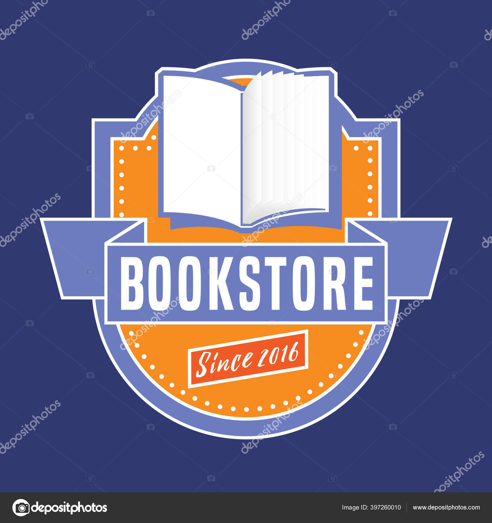 Bookstore Bookshop Vector Emblem Sign Symbol Logo Icon Retro Style ...