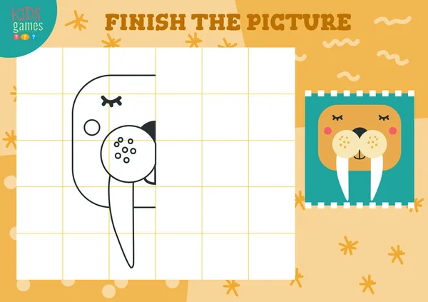 Copy Complete Picture Vector Blank Game Illustration Preschool Kids ...