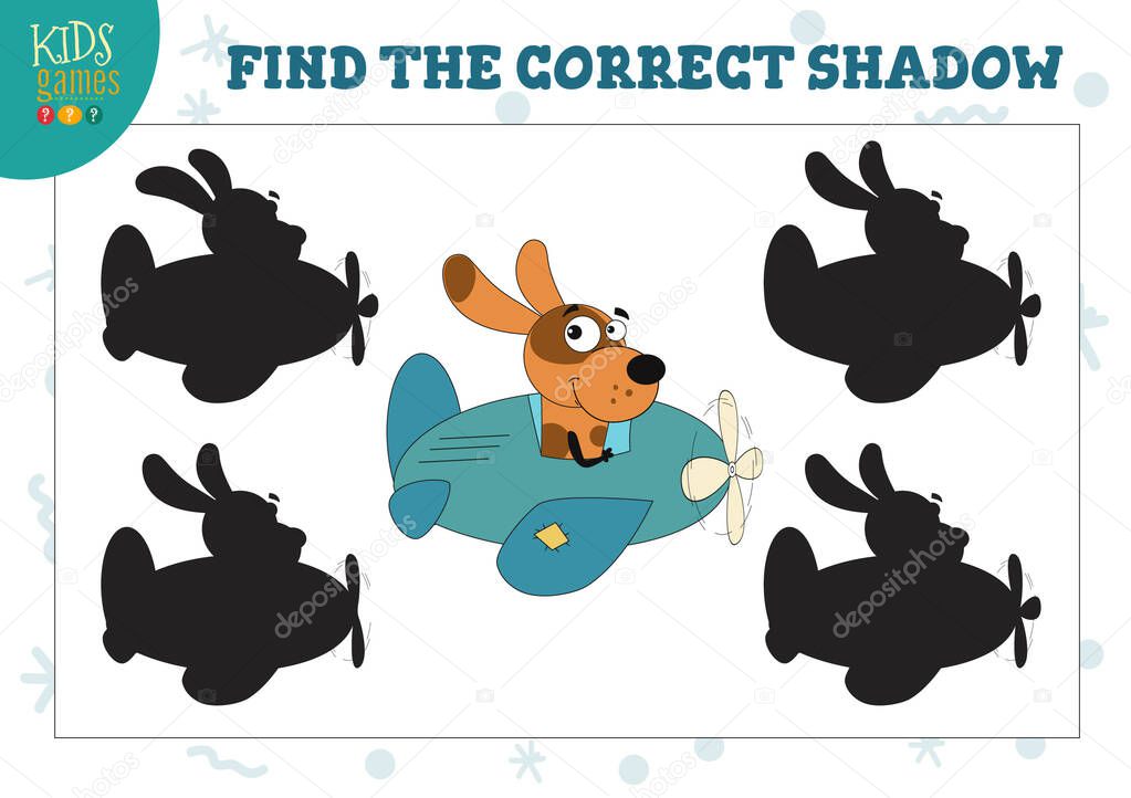 Encontrar la sombra correcta para perro lindo en el avi n educativo juego de ni os preescolares ...