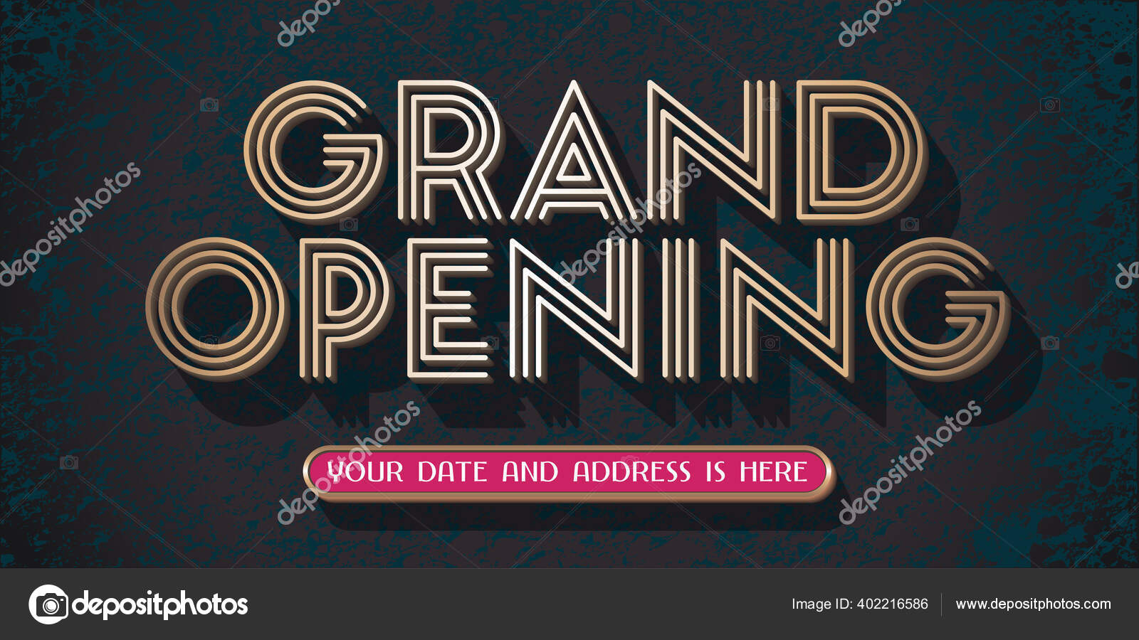 Grand Opening Vector Banner Illustration Template Design Element Golden ...