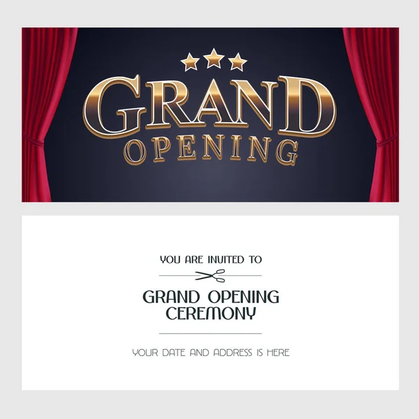 Grand Opening Vector Illustration Background Invitation Card Invite Red ...