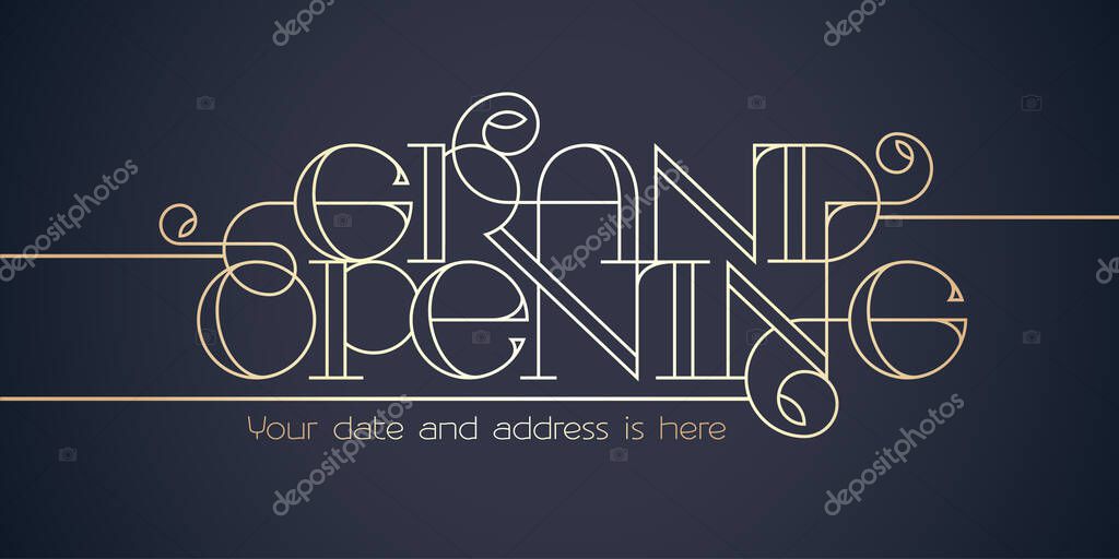 Gran apertura vector de fondo. Elegante elemento de diseño de letras ...