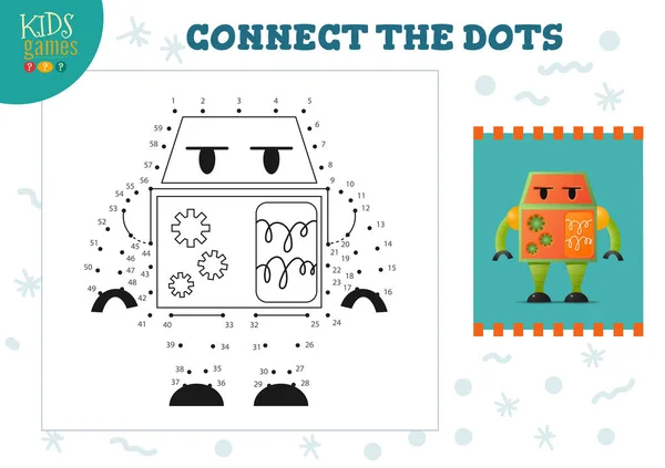 Conectar Los Puntos Los Niños Juego Ilustración Vectorial Infantil ...