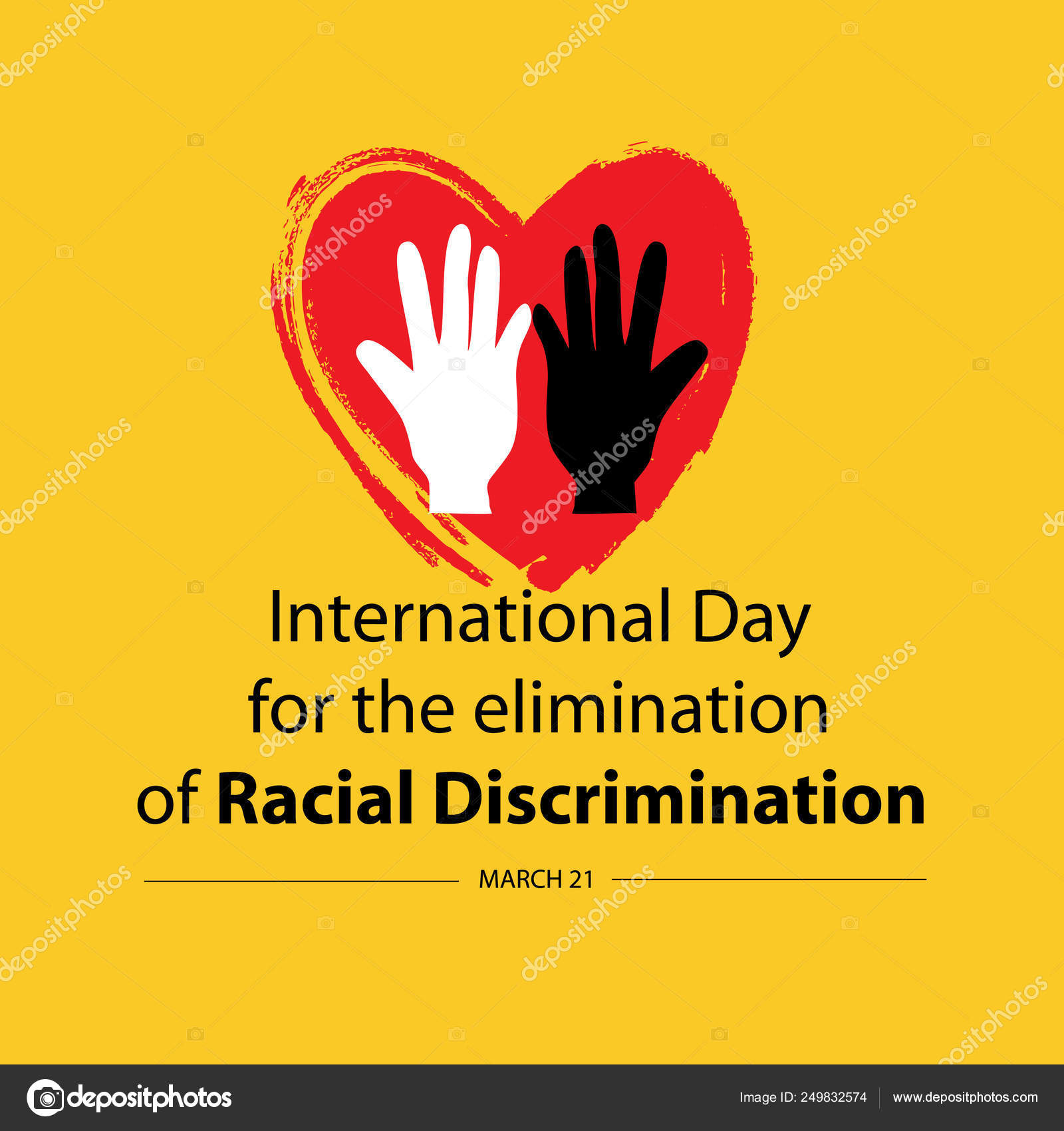 International Day Elimination Racial Discrimination March Stock Vector ...