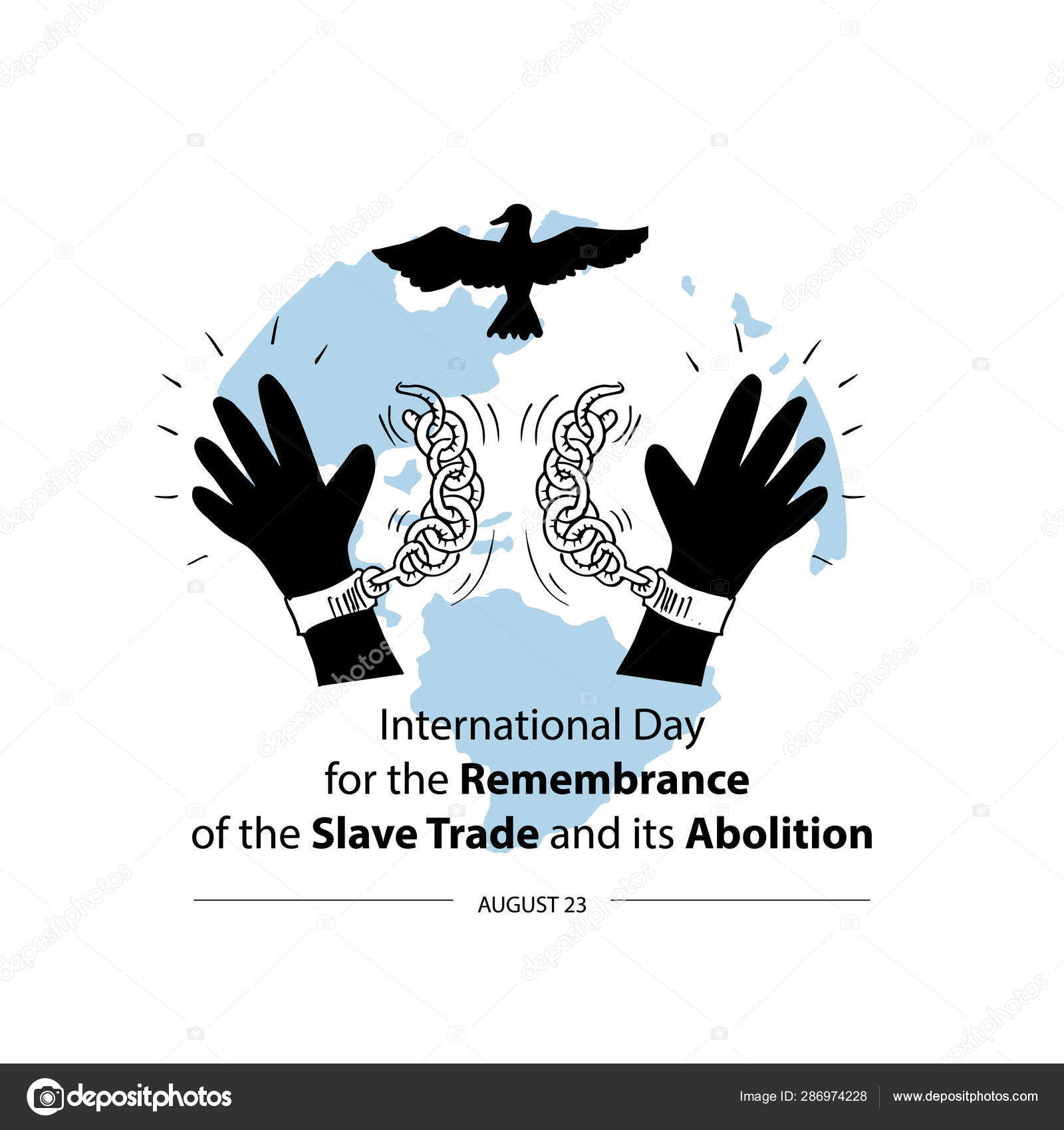 International Day Remembrance Slave Trade Its Abolition Stock Vector by ...