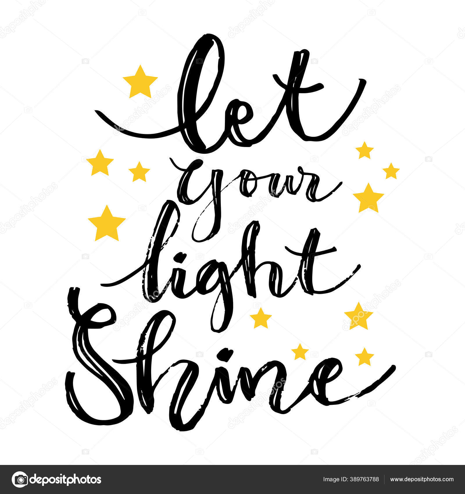 Let Your Light Shine Motivational Quote Stock Vector by ©Handini 389763788