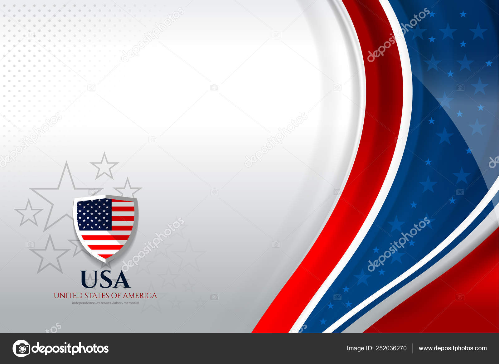 Usa Color Flag Concept Background Independence Veterans Labor Memorial ...