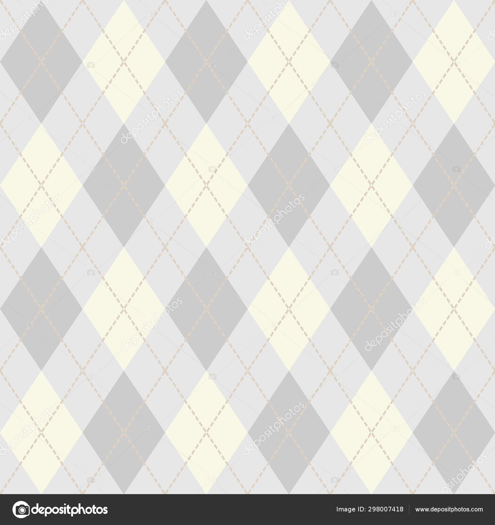 Pastel Beige and Gray Seamless Argyle Pattern Vector Background. Stock ...