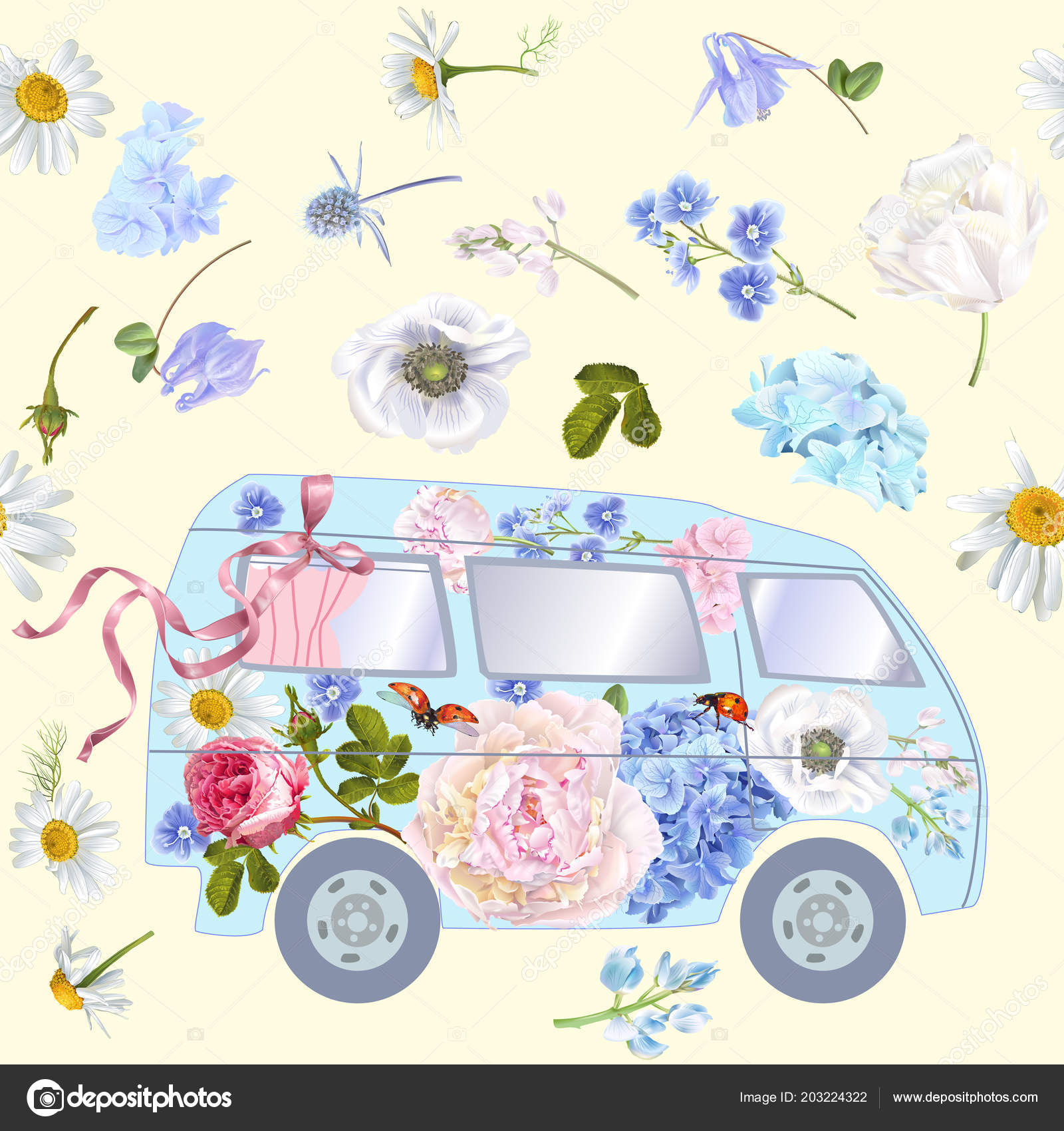 Flower bus pattern Stock Vector Image by ©PurpleBird18 #203224322