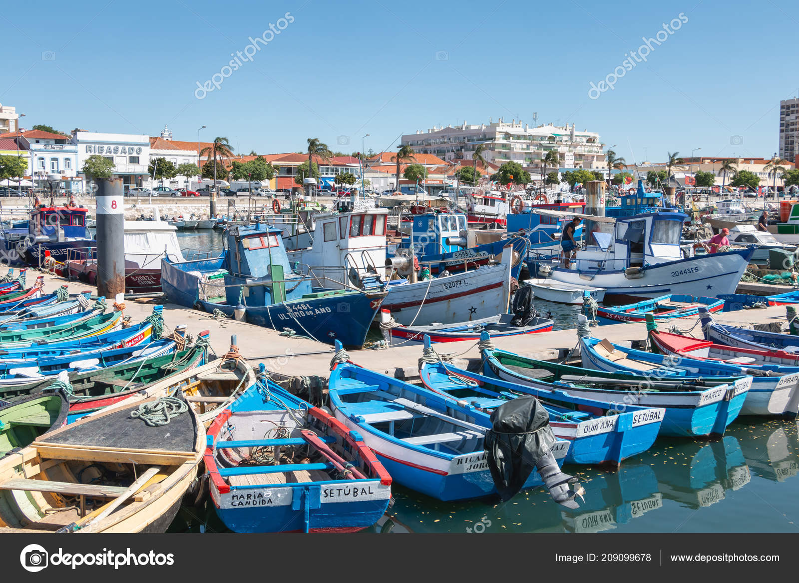 Setubal Portugal August 2018 View Small Fishing Port Setubal Its ...