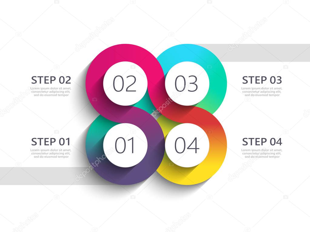 Carretera sinuosa plantilla de infograf a 3D moderna con una estructura escalonada. Plantilla de ...