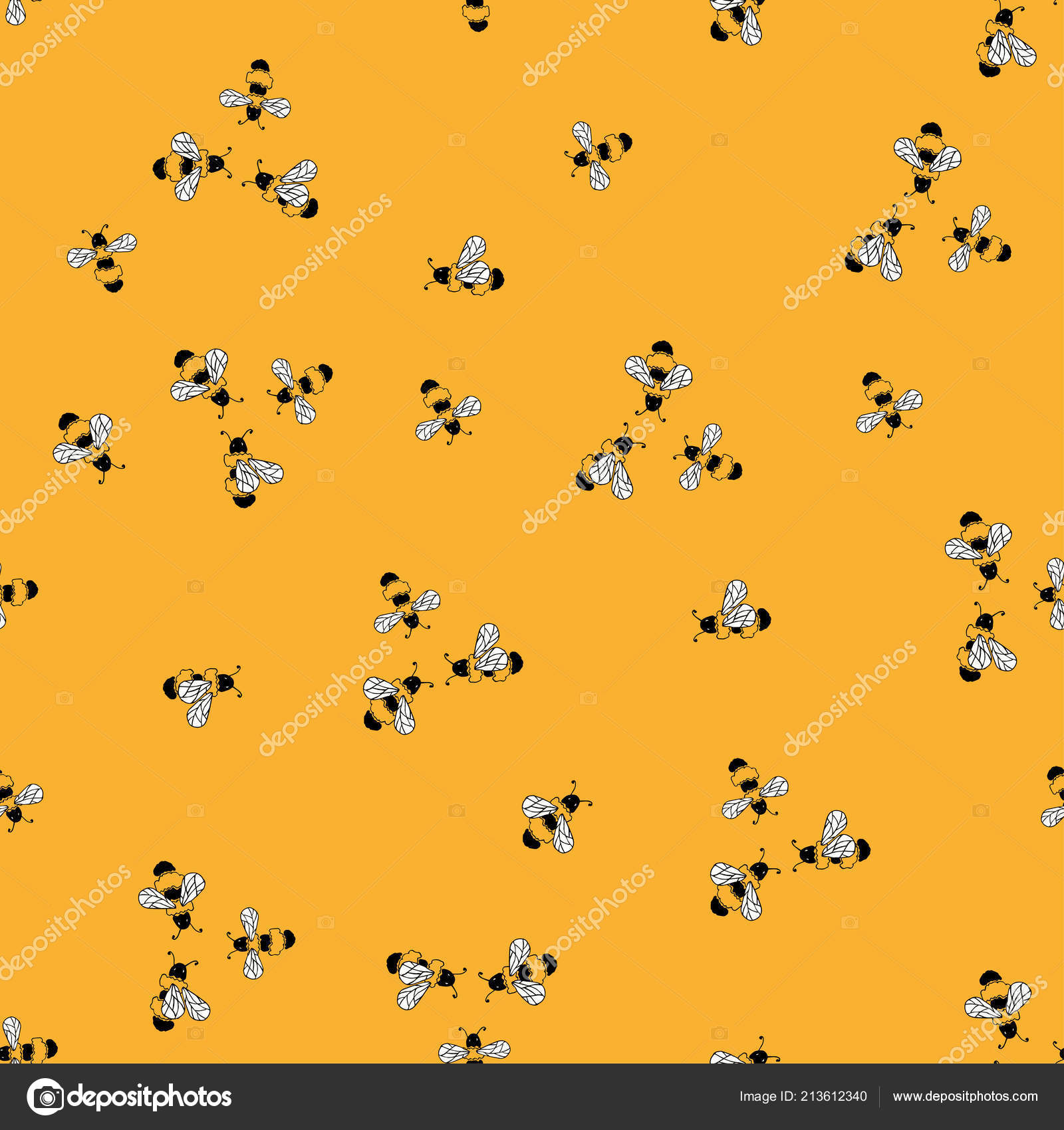 Bee yellow vector seamless pattern — Free Stock Vector © ZVEREVAKA ...