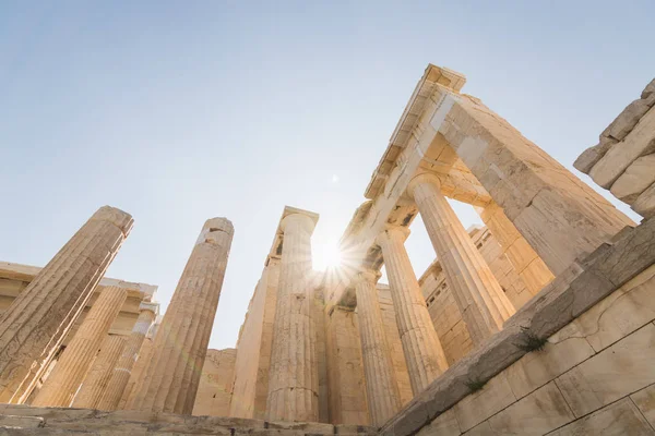 Ruins of Propylaia gate in Parthenon temple on the Acropolis of Athens ...