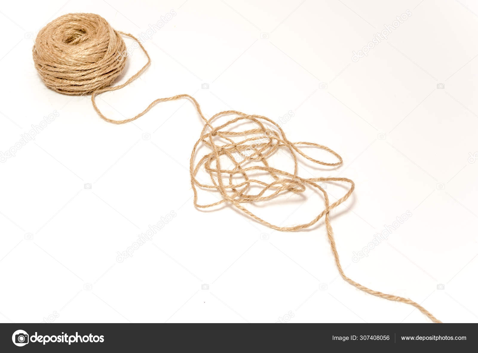 Wrapped Brown rustic hemp rope from the roll — Stock Photo © Satakorn.s ...