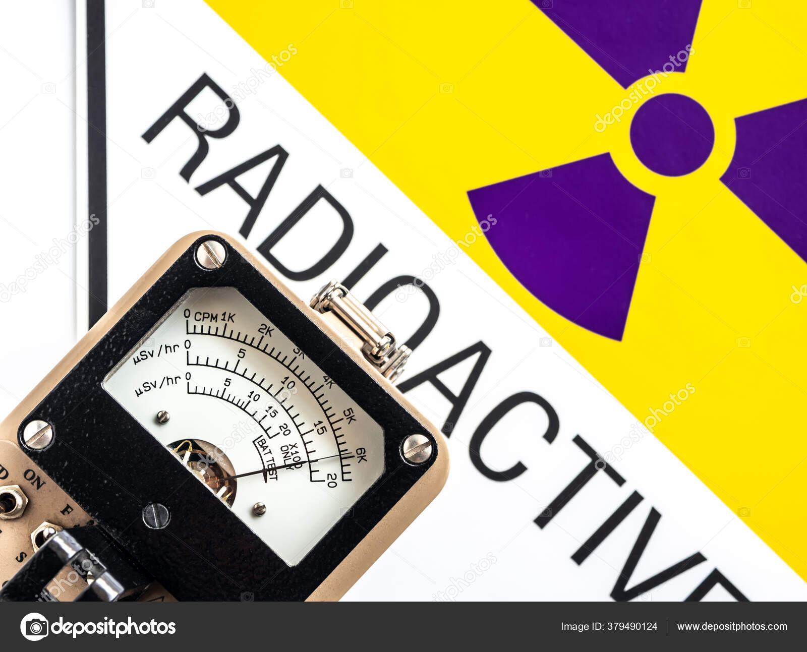 Instrumento Reconocimiento Radiación Portátil Que Detecta Símbolo Del ...