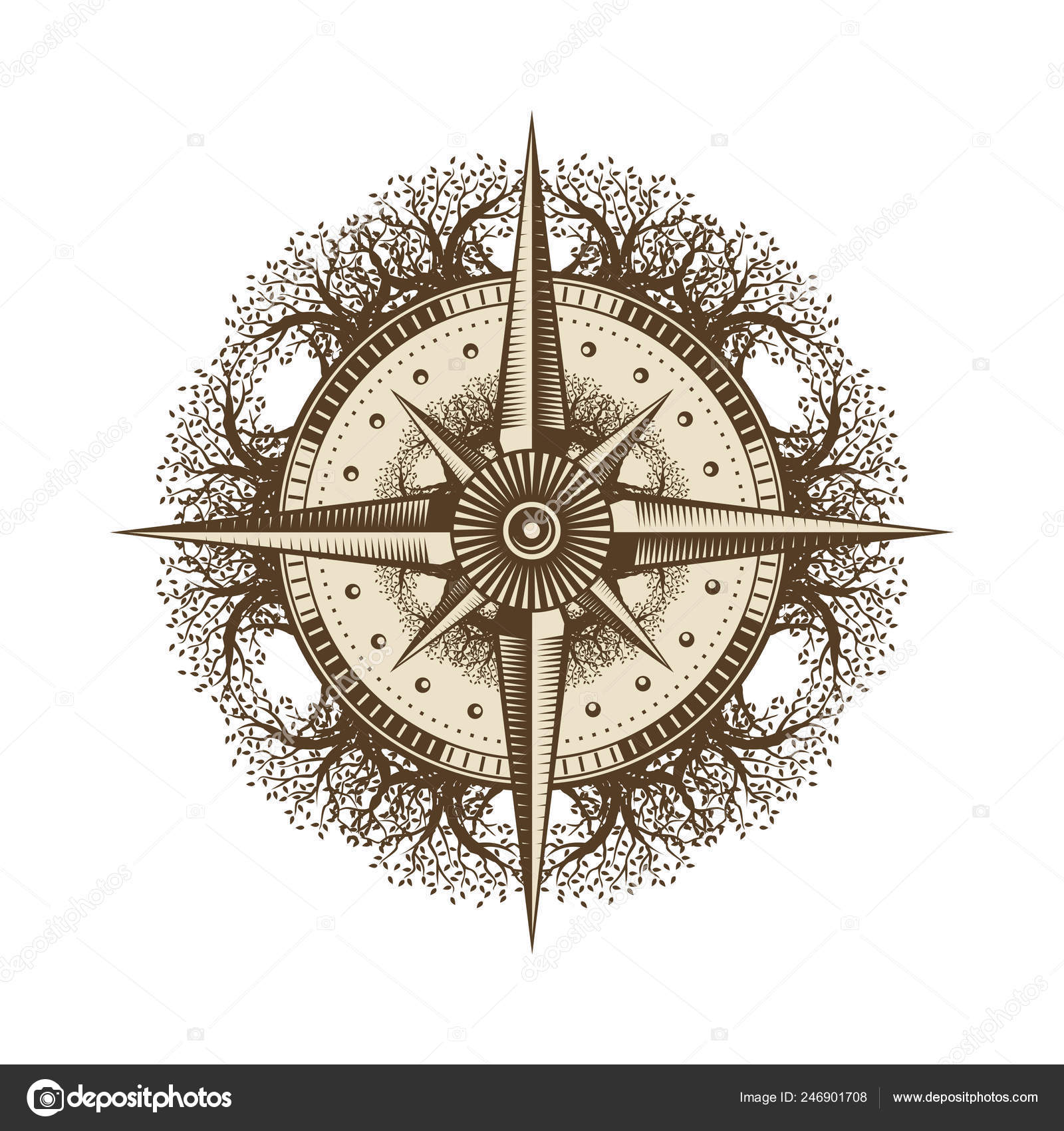 Mandala Compass Rose Printable Free Tactical Compass Blueprint Image