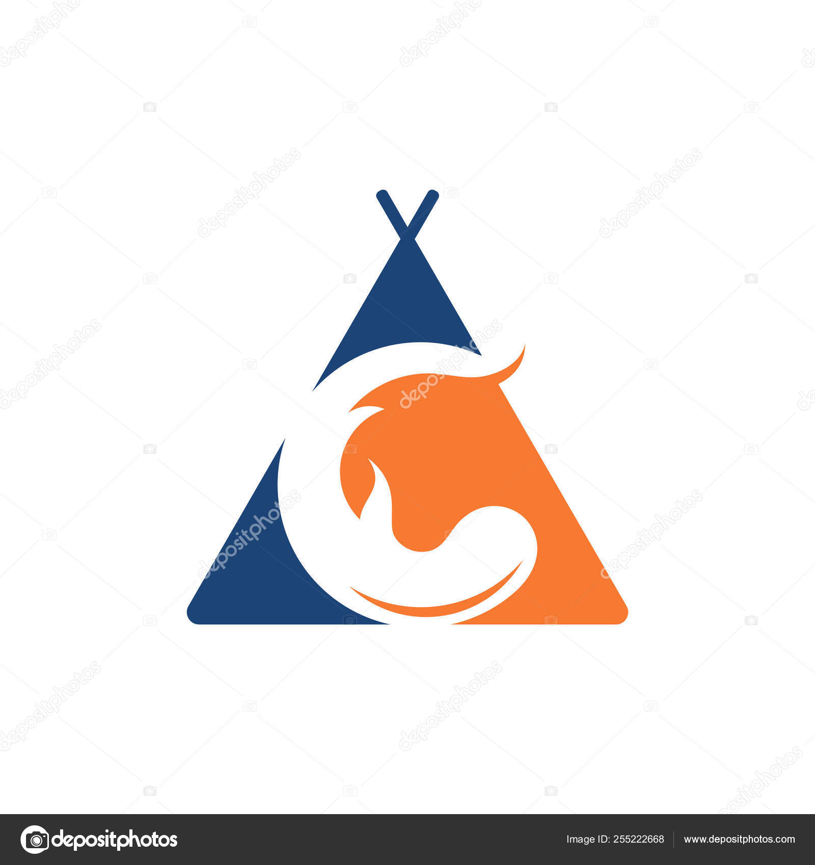 Fire Triangle Camping Camping Tent Adventure Symbol Logo Stock Vector ...