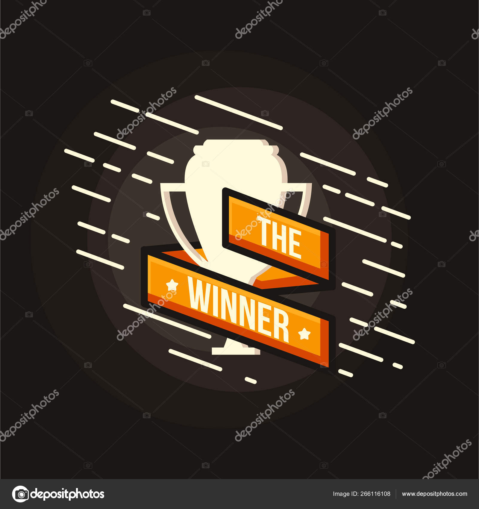 The Winner Banner Background with Cup Trophy Illustration Stock Vector ...