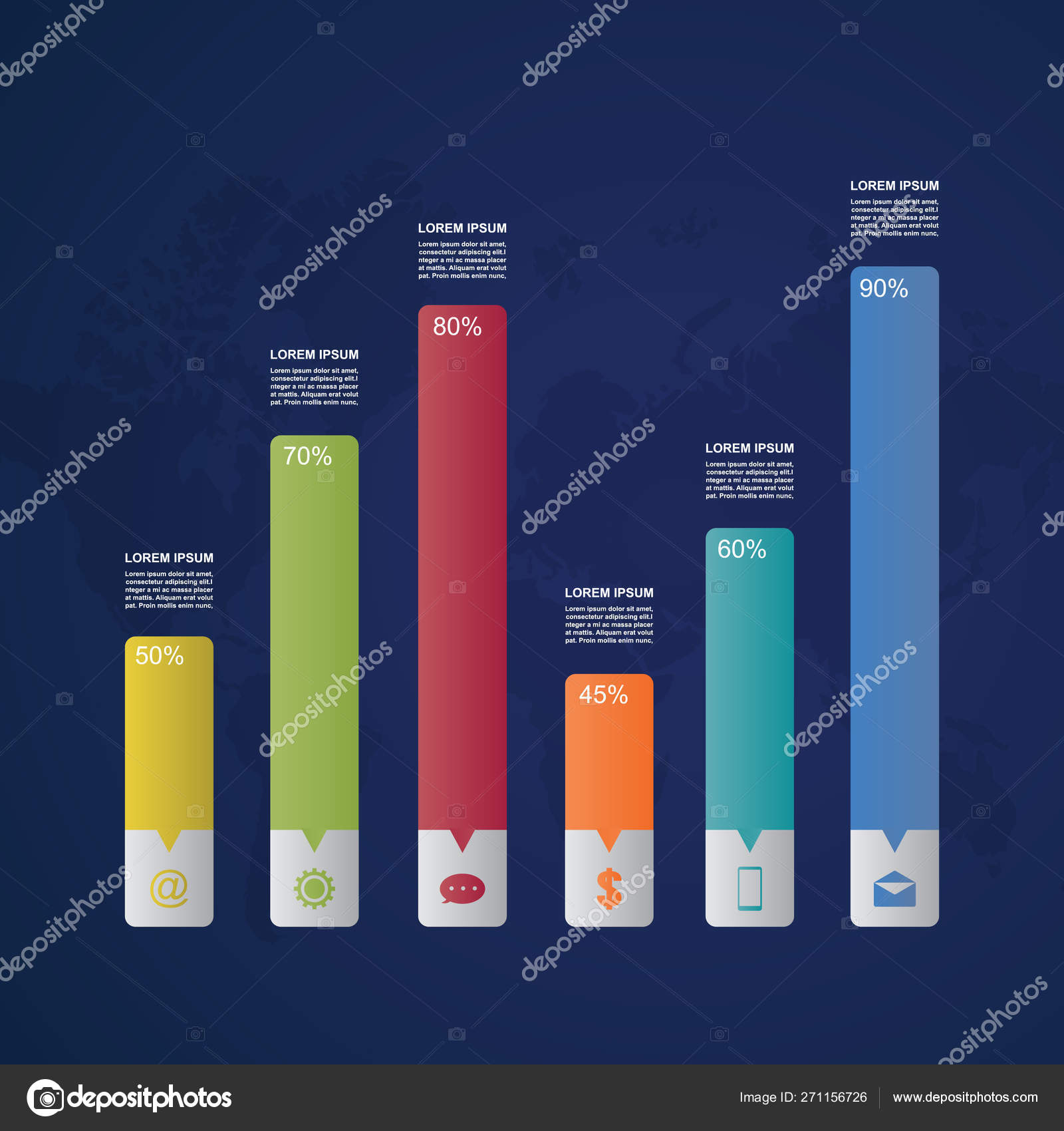 Bar Chart Graph Diagram Statistical Business Infographic Illustration ...