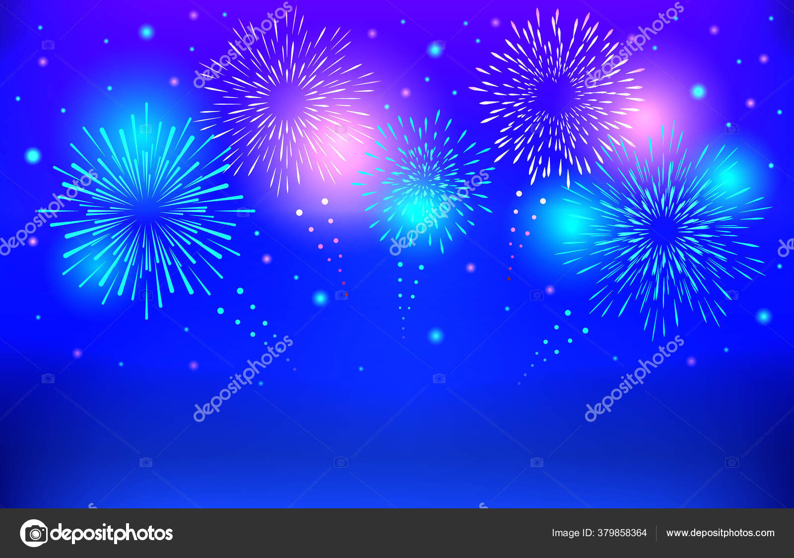 Colorful Brightly Beautiful Fireworks Abstract Background Vector ...