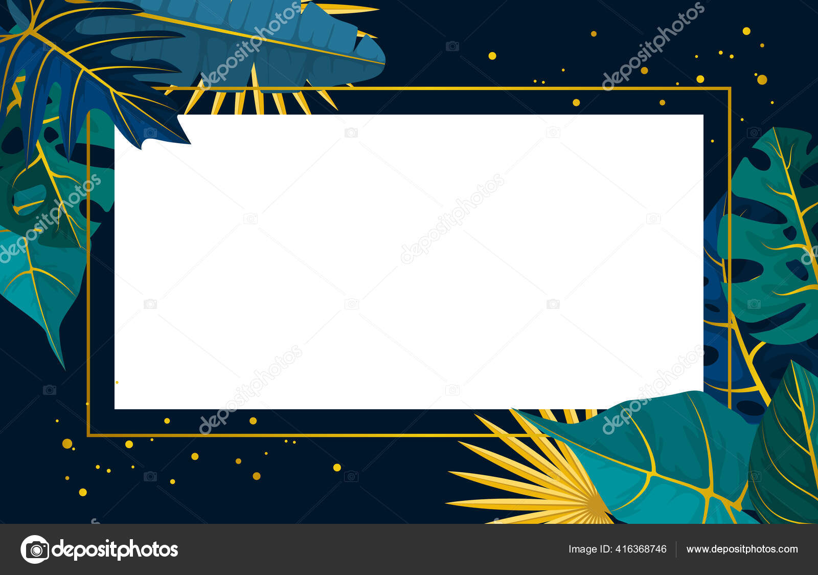 Rectangle Green Tropical Plant Summer Leaf Border Frame Background Stock Vector by ©jongjawi ...