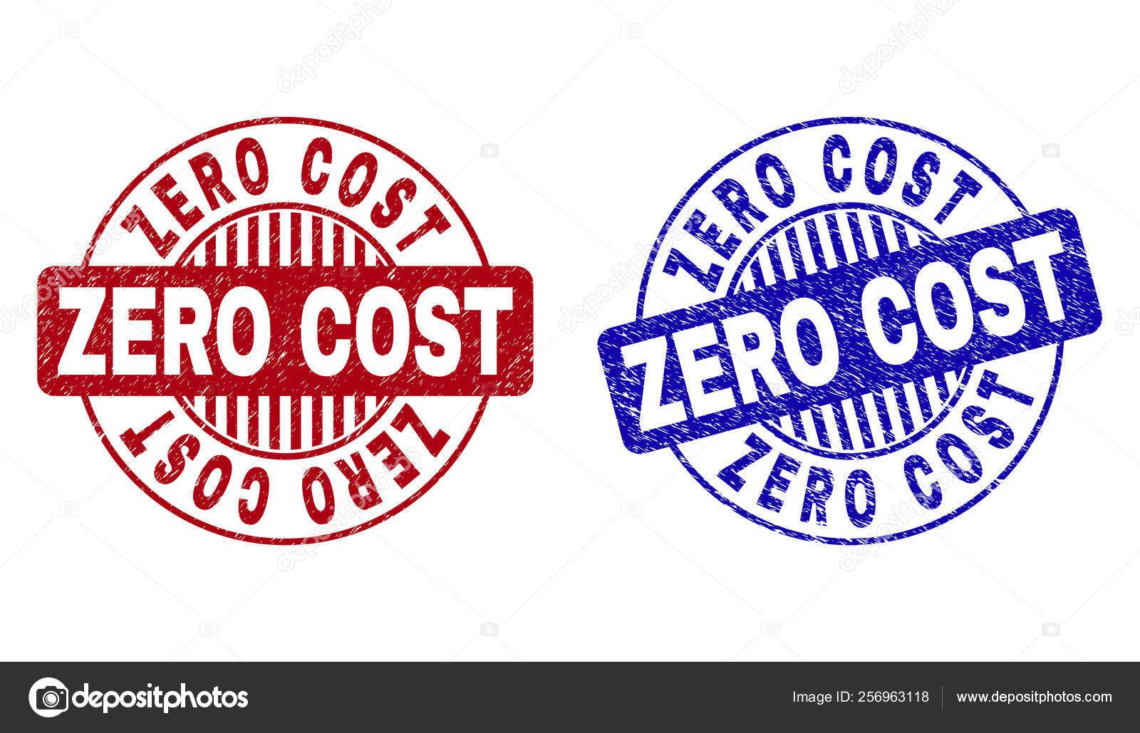Grunge ZERO COST Scratched Round Watermarks Stock Vector Image by ...