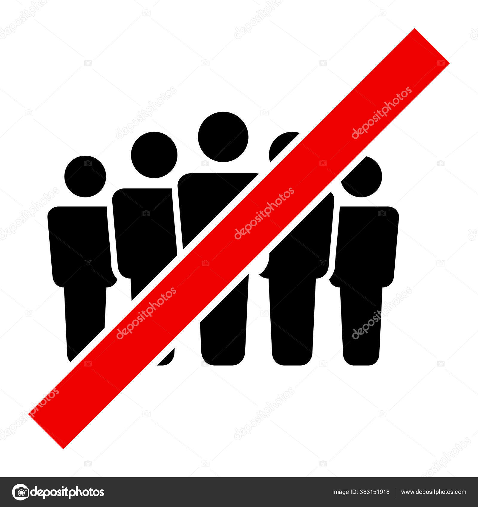 Stop People Crowd - Vector Icon Illustration Stock Vector Image by ...