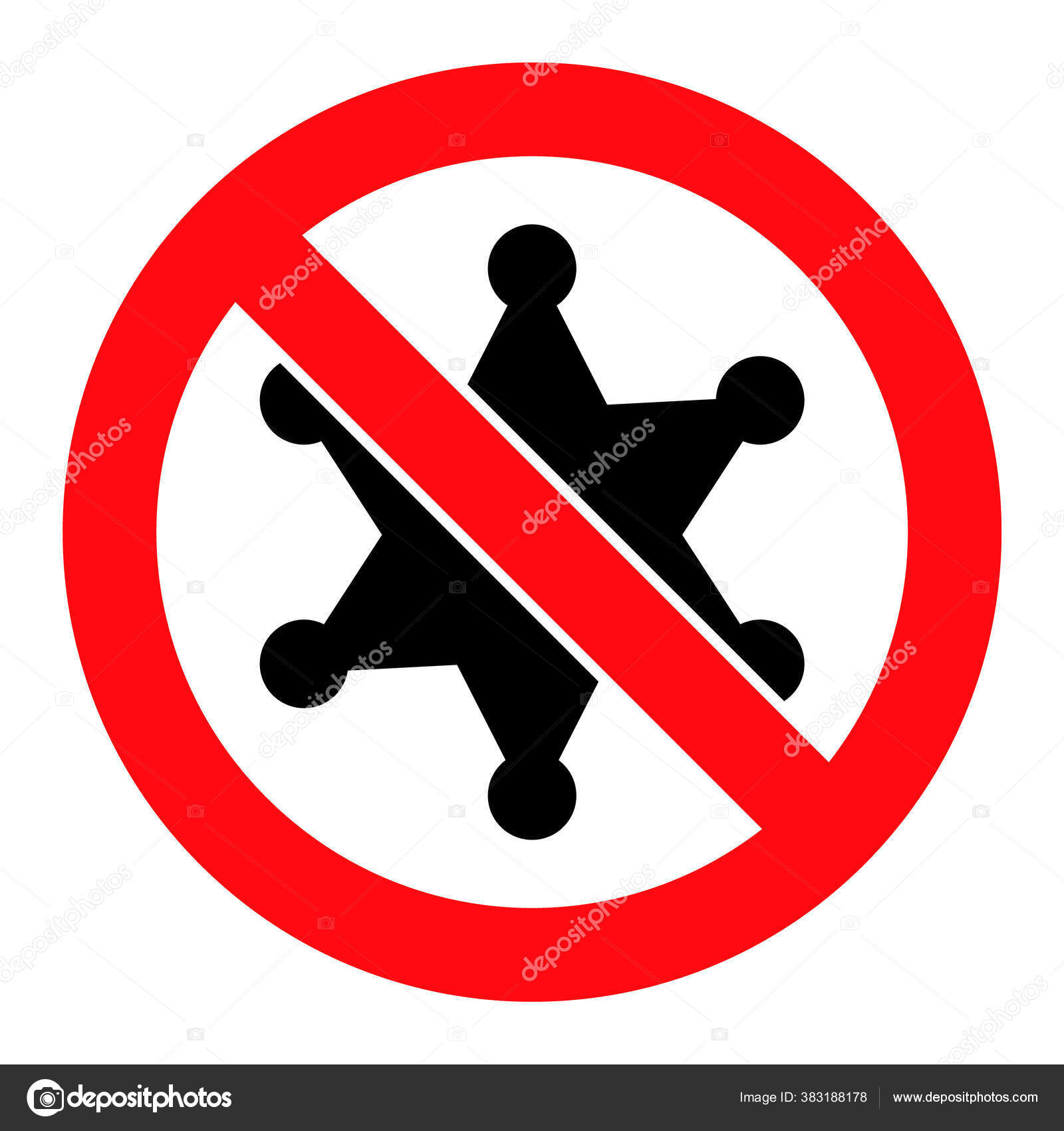 Stop Sheriff Star - Raster Icon Illustration — Stock Photo ...