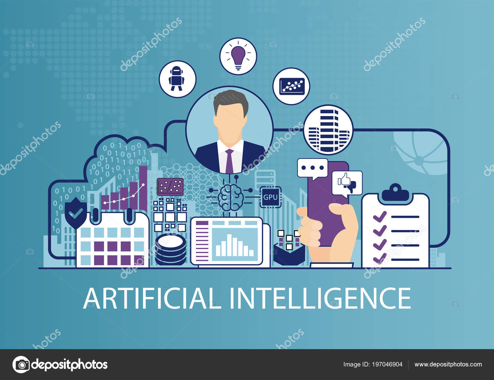 Image vectorielle Concept D'intelligence Artificielle Comme Illustration Vectorielle D ...