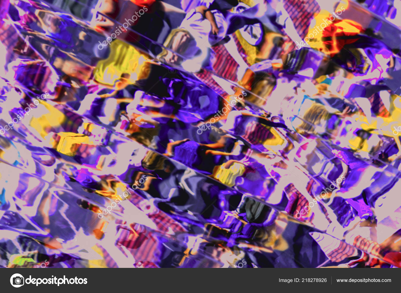 Distorted image with deformation in a variety of mirrors, abstract ...