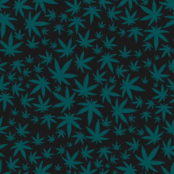 Cannabis green leaf seamless pattern. Weed surface design. Vector hand ...