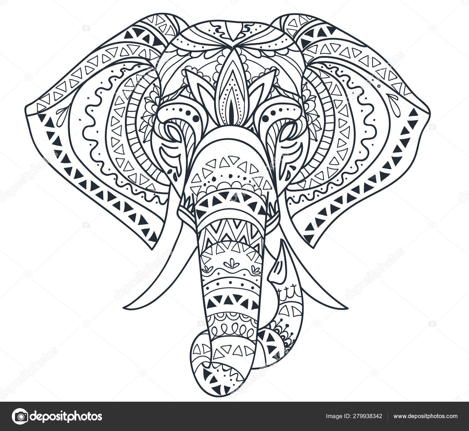 Hindu Elephant Head Drawing