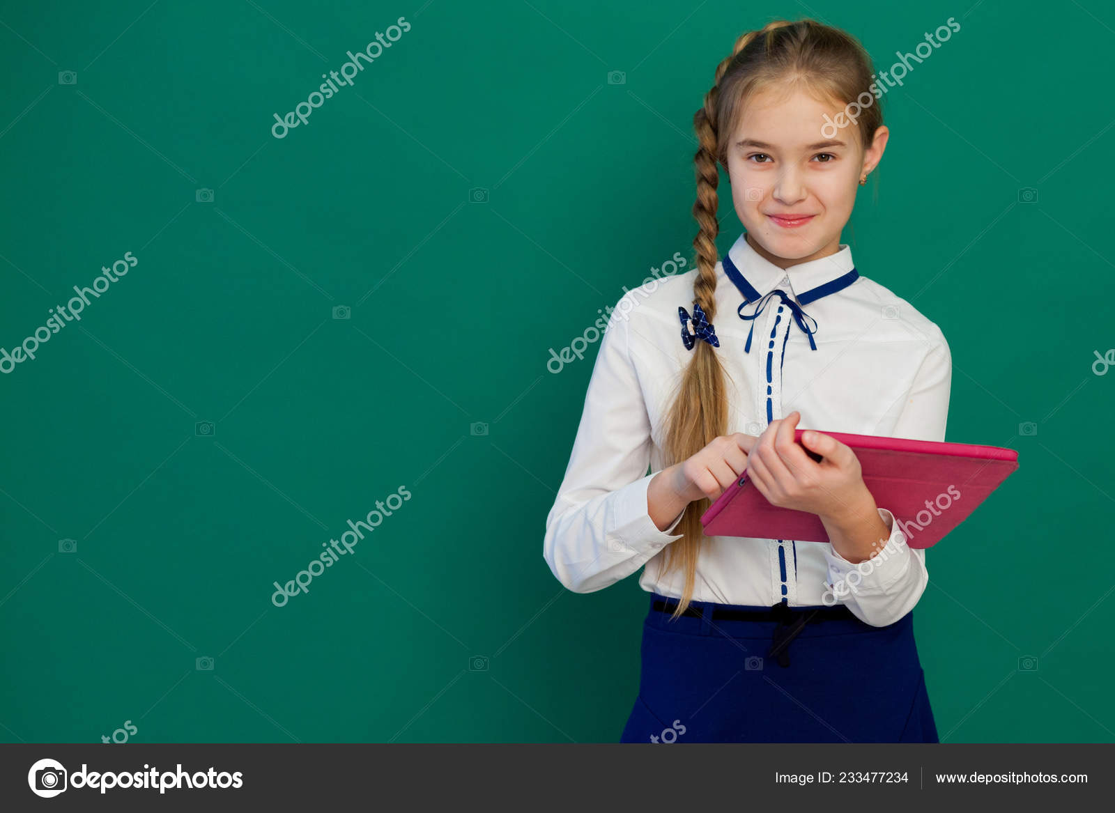 Girl from school boards in the classroom teaching — Stock Photo ...